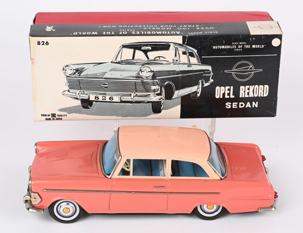 Bandai Tin Friction Opel Rekord Sedan W/ Box Auction