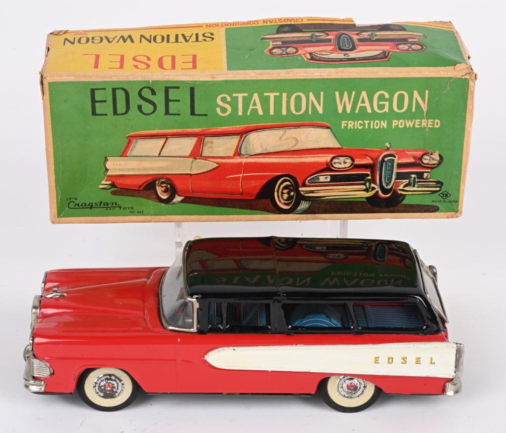Tn Tin Friction Edsel Station Wagon W/ Box