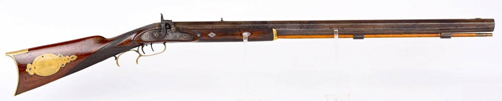 Fine Original Samuel Hawken 1/2 Stock Perc, Rifle Auction