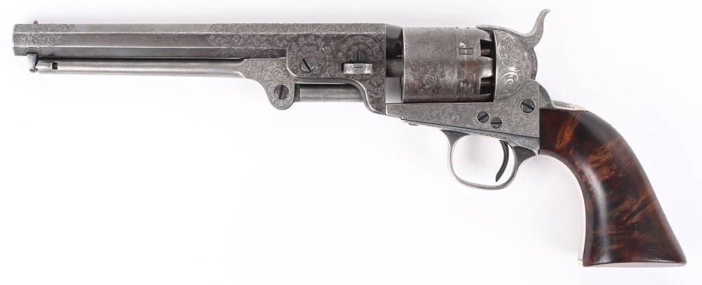 Elegant Engraved Colt Model 1851 Navy Revolver Auction
