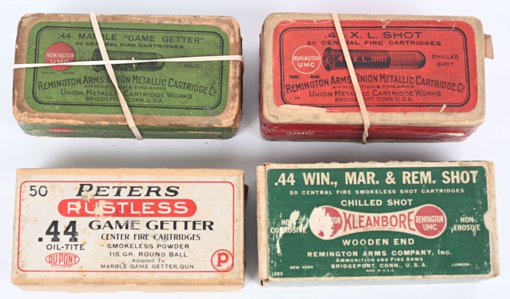 (4) Boxes Of Marbles Game Getter .44 Ammo Auction
