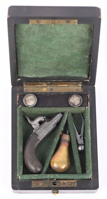 Published Antique Cased Miniature Muff Pistol Auction