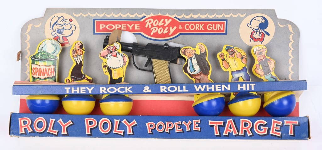 Popeye Roly Poly Target Game W/ Box Auction