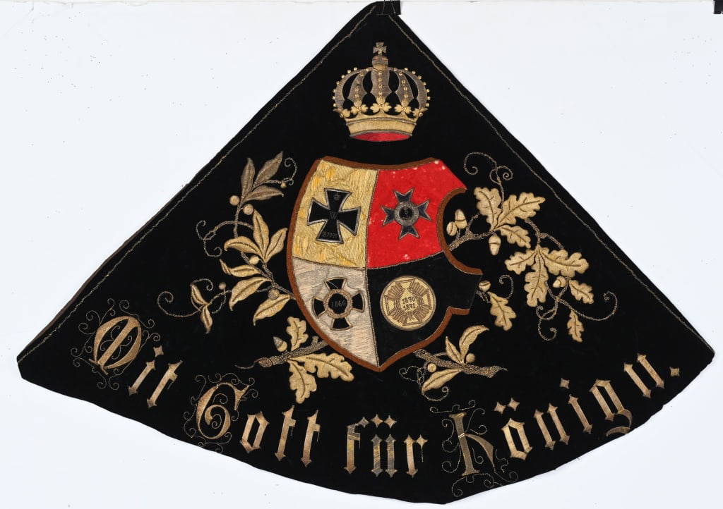Imperial German Casket Medal Award Tapestry Cover Auction