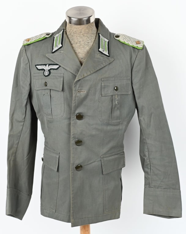 Wwii Nazi German Heer Jager Officers Tunic Ww2 Auction