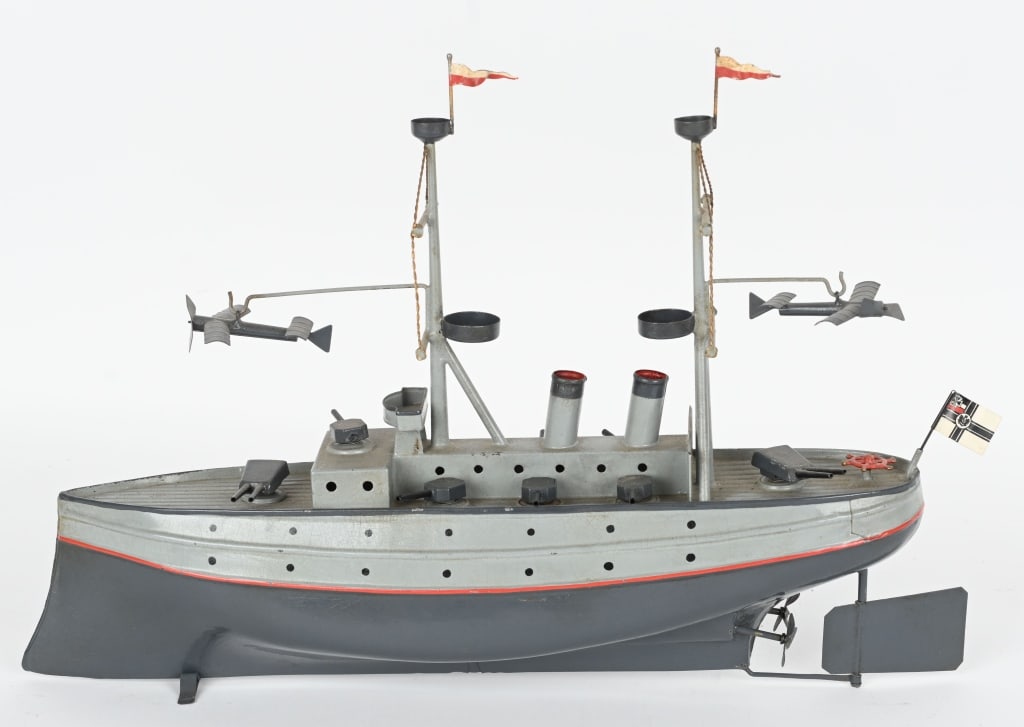 1914 Carette Clockwork Warship With Airplanes