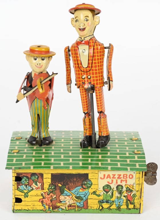 Linemar Tin Windup Jazzbo Jim & Fiddler Auction
