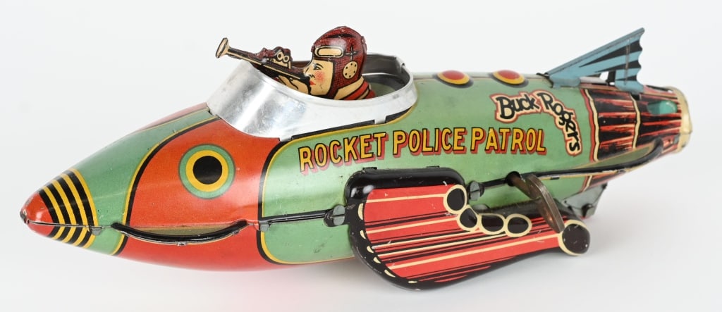 Marx Tin Windup Buck Rogers Rocket Police Patrol Auction