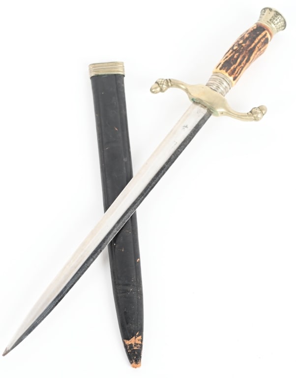 German Hunting Dagger With Stag Handle Auction