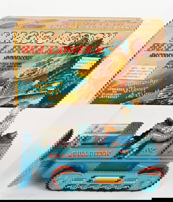 Japan Battery Op Magic Action Bulldozer W/ Box Auction