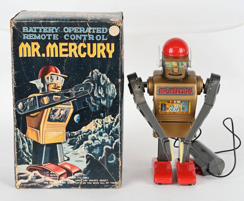 Marx Battery Op Mr Mercury Robot W/ Box Auction