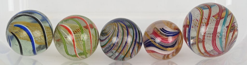 5- Antique Swirl Marbles Auction