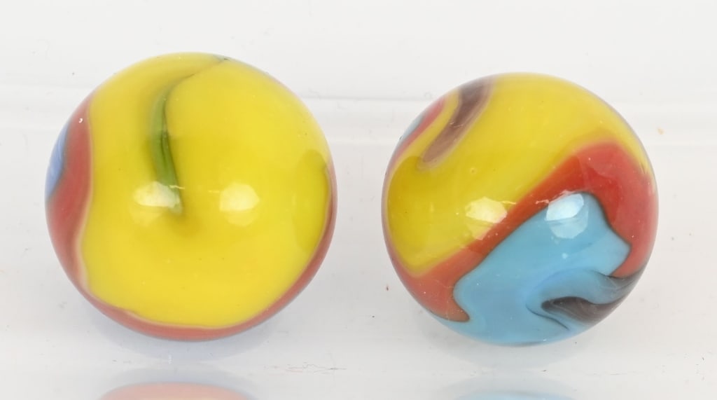 2- Vitro Agate Parrot Marbles Auction