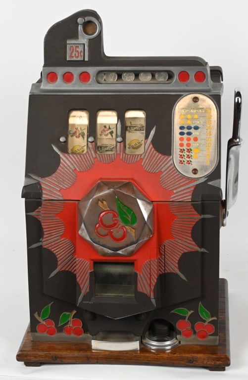 Mills 25c Bursting Cherry Slot Machine Auction