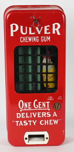 1c Pulver Porcelain Gum Vending Machine W/ Clown