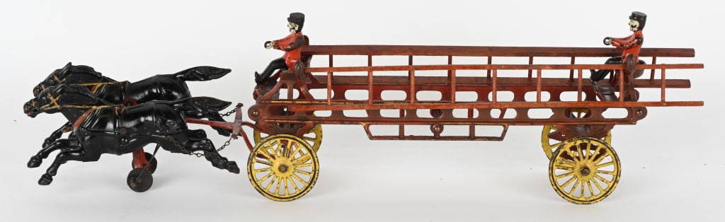 Wilkins Cast Iron Fire Ladder Wagon Auction