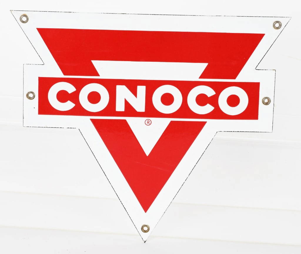 Conoco Porcelain Gas Pump Plate Auction