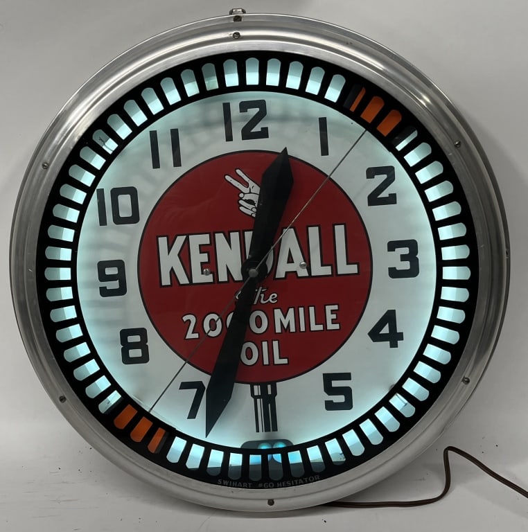 Kendall Motor Oil Neon Spinner Clock Auction