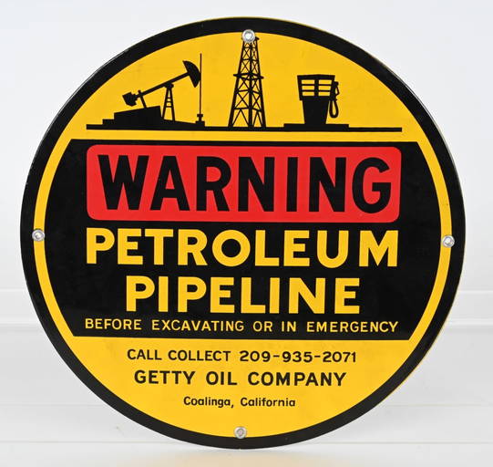 Ssp Getty Oil Warning Petroleum Pipeline Sign
