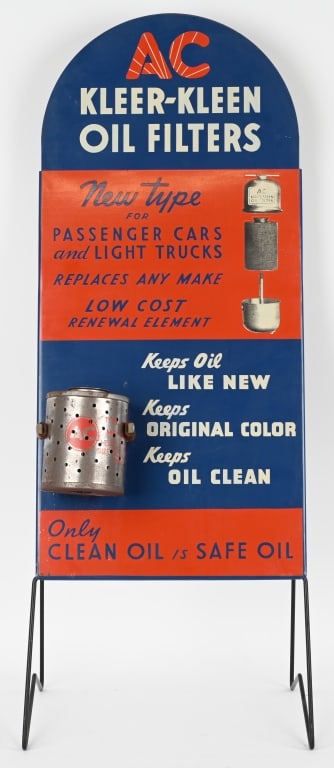 Ac Kleer-kleen Oil Filter Display Sign Auction