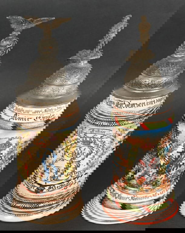 Wwi Imperial German Garde Pioneer Stein Lot Ww1 Auction