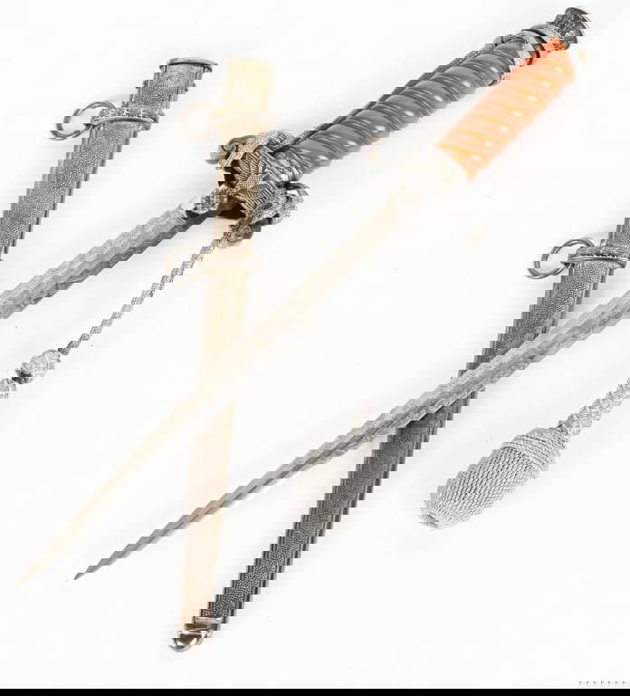 Wwii Nazi German Army Engraved Officers Dagger Ww2 Auction