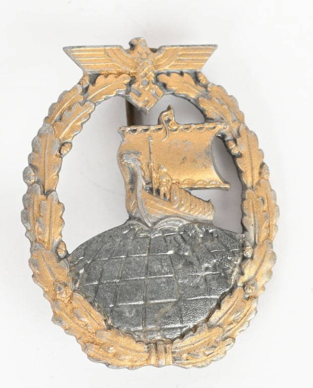 Wwii Nazi German Navy Auxiliary Cruiser War Badge Auction