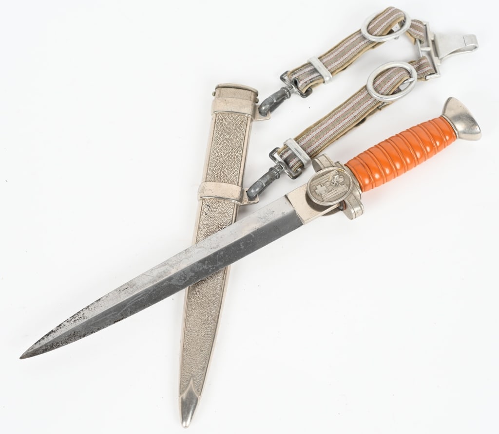 Wwii Nazi German Red Cross Dagger W/ Hangers Ww2 Auction