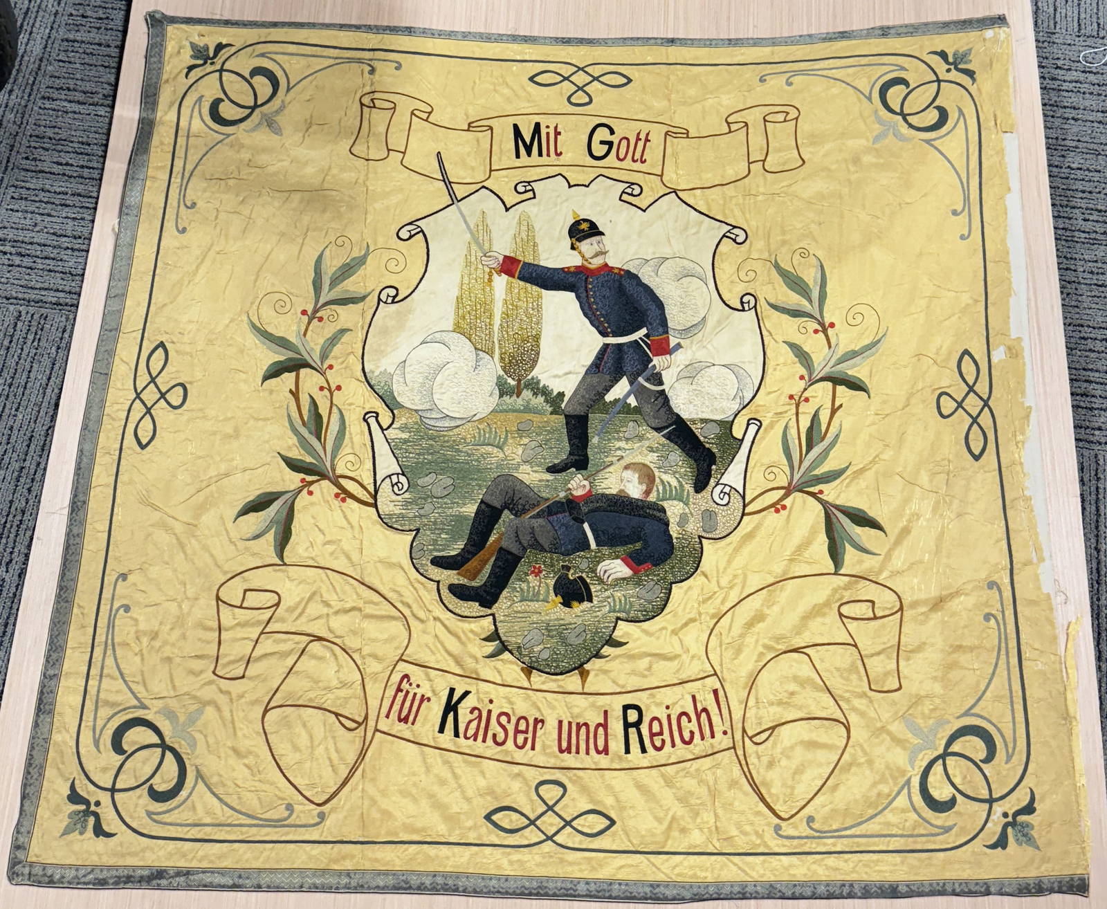 Ww1 Imperial German Regimental Tapestry Wwi Auction