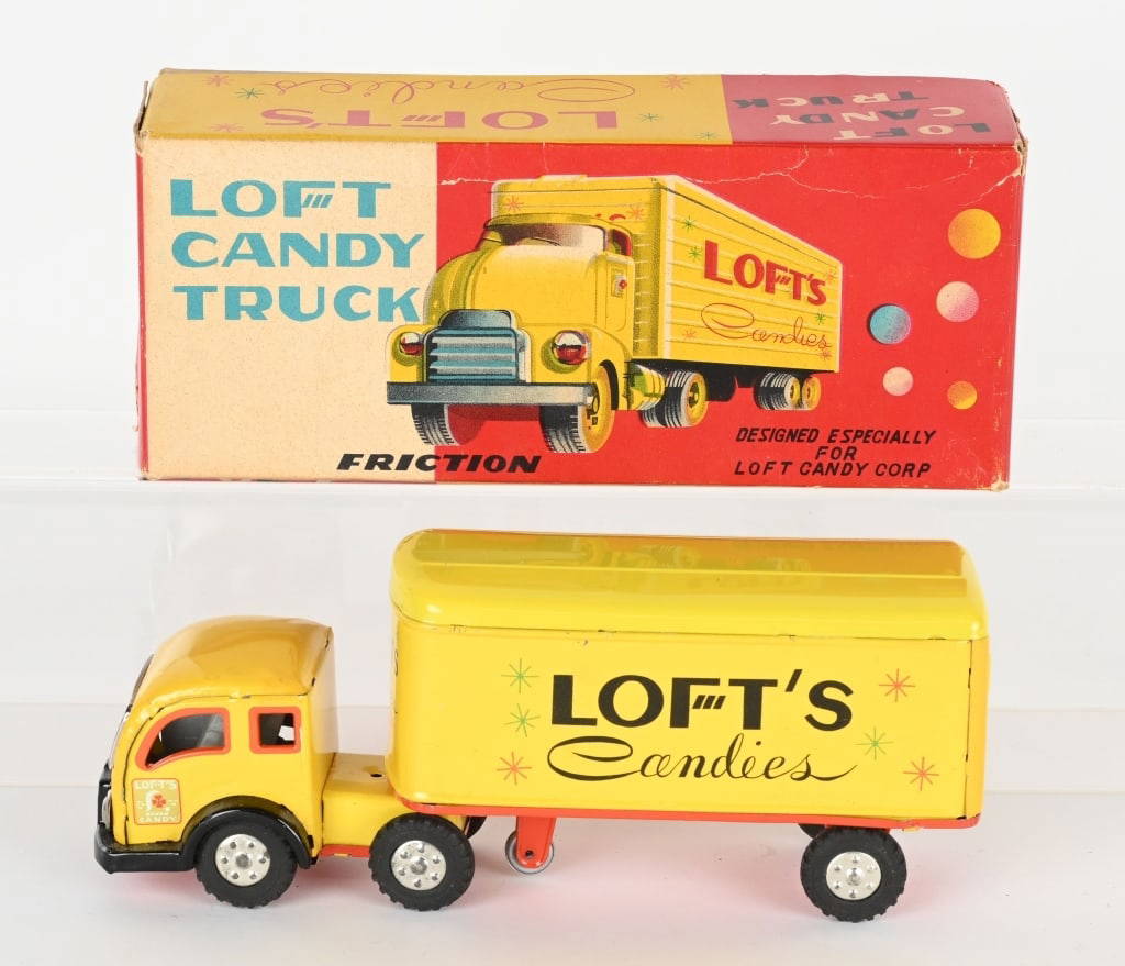 Japan Tin Friction Loft's Candy Semi Truck W/ Box Auction
