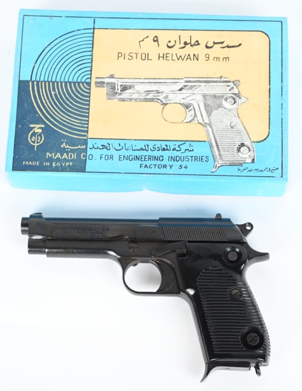 Nos Egyptian Maddi Helwan 9mm Pistol With Box Auction