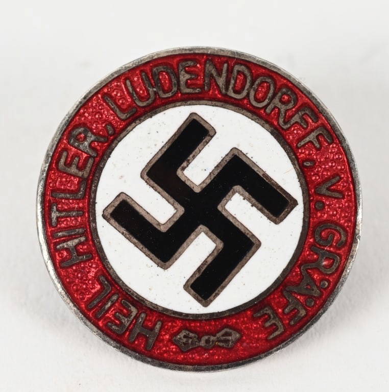 Wwii Nazi Heil Hitler Ludendorff V Grafe Badge Ww2 Auction