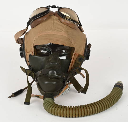 Wwii Us Army Air Corps Flight Helmet Oxygen Mask