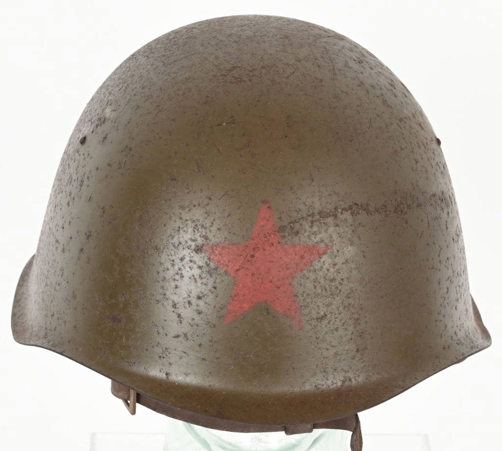 Wwii Soviet Russian Ssh 39 Combat Helmet W Star Auction