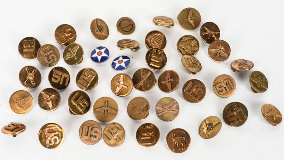 Wwii Us Army / Army Air Corps Collar Disk Lot Ww2