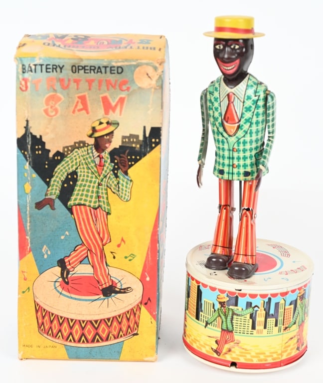 Japan Battery Op Strutting Sam W/ Box Auction