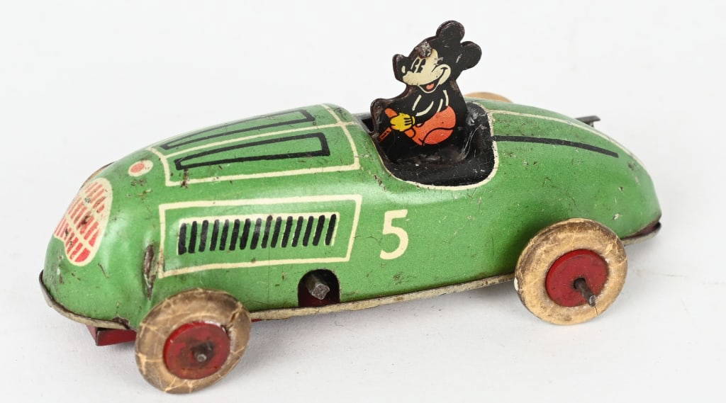 Lindstrom Windup Mickey Mouse Race Car Auction