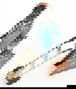 Marx Tin Litho Wind-up Popeye & Baggage Cart Toy Auction