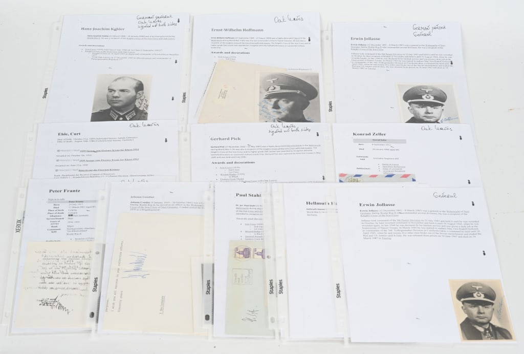 Wwii Nazi German Signed Knights Cross & Generals Auction