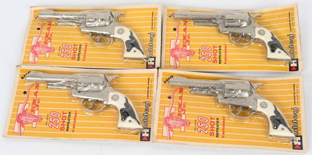 4- Hubley Texan Jr. 250 Shot Cap Guns, Sealed Auction
