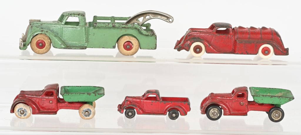 5- Cast Iron Trucks, Arcade & Hubley Auction
