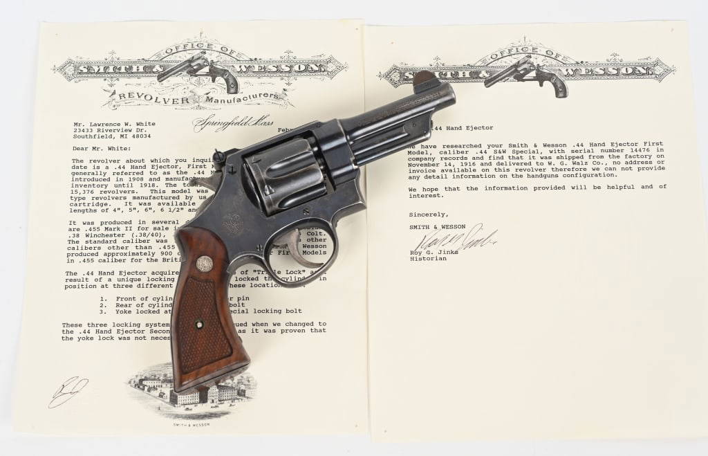 Smith & Wesson Triple Lock With Letter 44 Spl. Auction