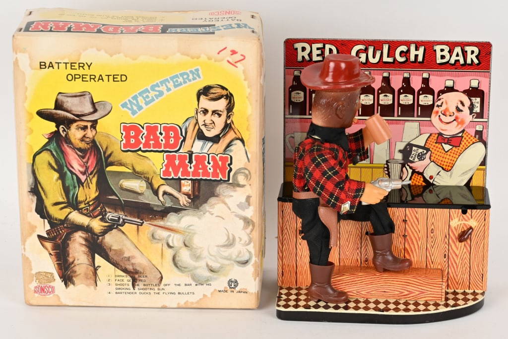 Japan Battery Op Western Badman W/ Box Auction