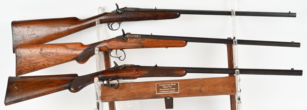 3- Flobert .22 "parlor" Rifles Auction
