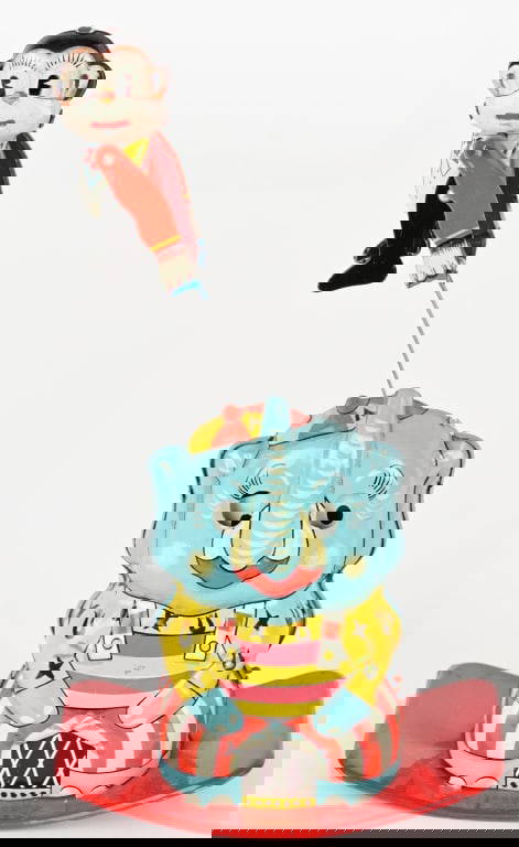 Japan Tin Windup Elephant & Monkey Acrobat Auction