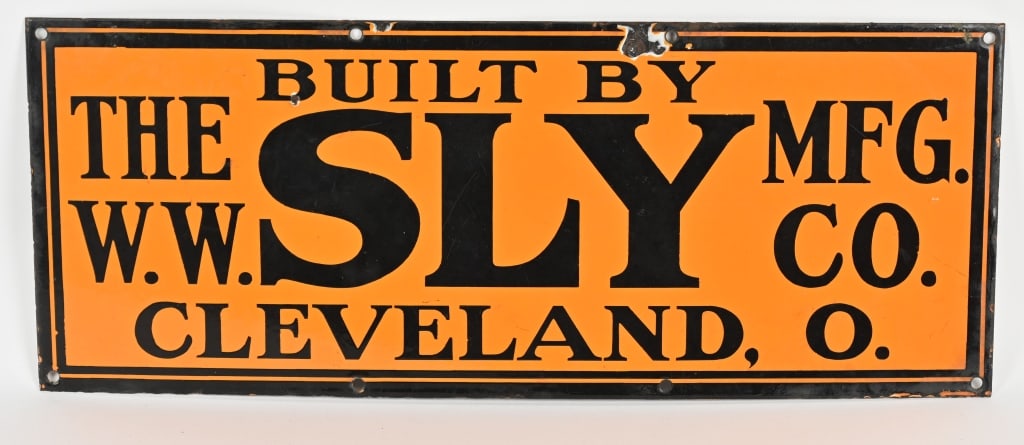 Vintage Sly Mfg. Cleveland, O Porcelain Sign - Aug 02, 2025 | Milestone ...