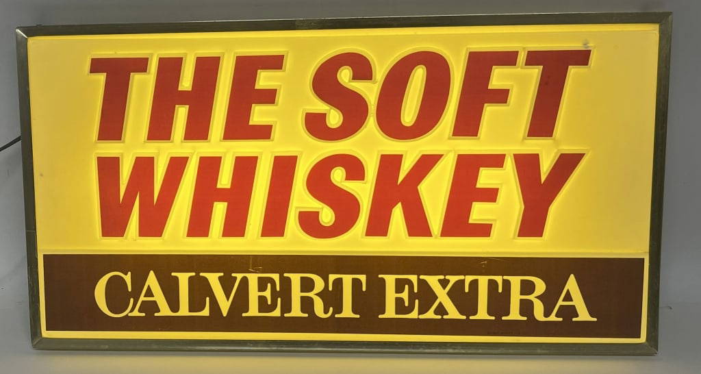 Vintage Calvert Extra Whiskey Lighted Sign Auction