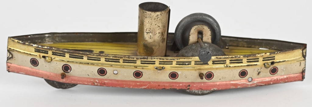 Early German Tin Flywheel Ship Auction
