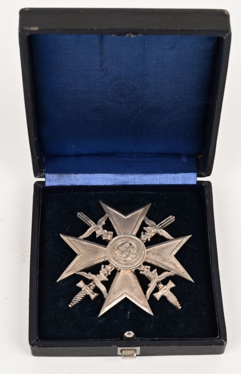 Wwii Nazi Spanish Cross In Silver With Swords Ww2 Auction