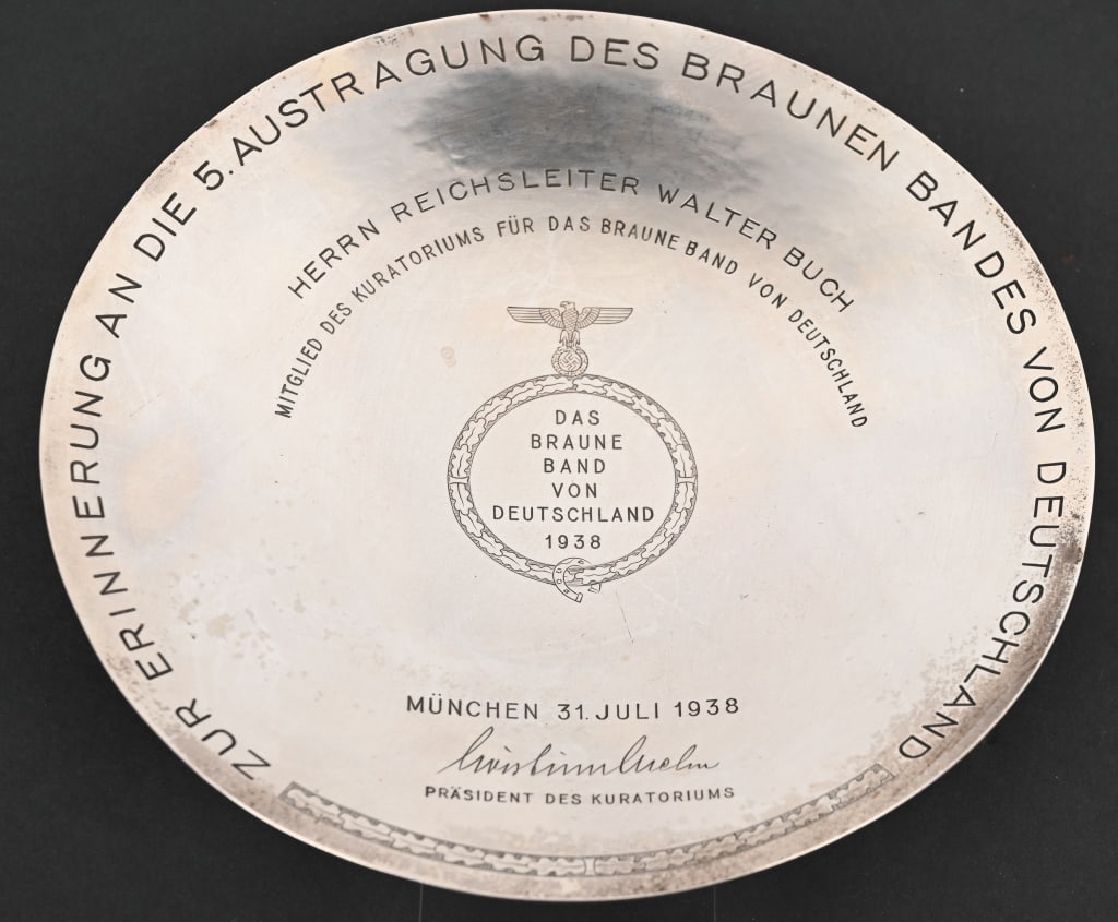 Wwii Nazi German Silver Plate To War Criminal Ww2 Auction